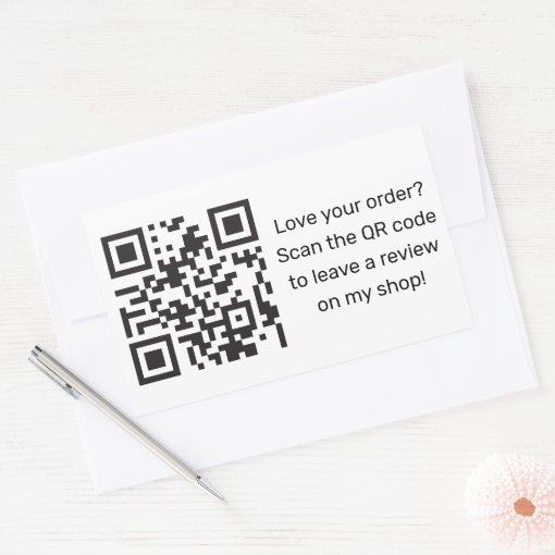 Business Review Request With QR Code Rectangular Sticker | Zazzle