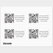 Business Review Request With QR Code Rectangular Sticker | Zazzle