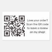 Business Review Request With QR Code Rectangular Sticker | Zazzle