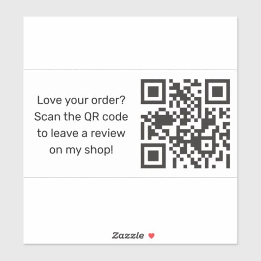 Business Review Request With QR Code Sticker | Zazzle