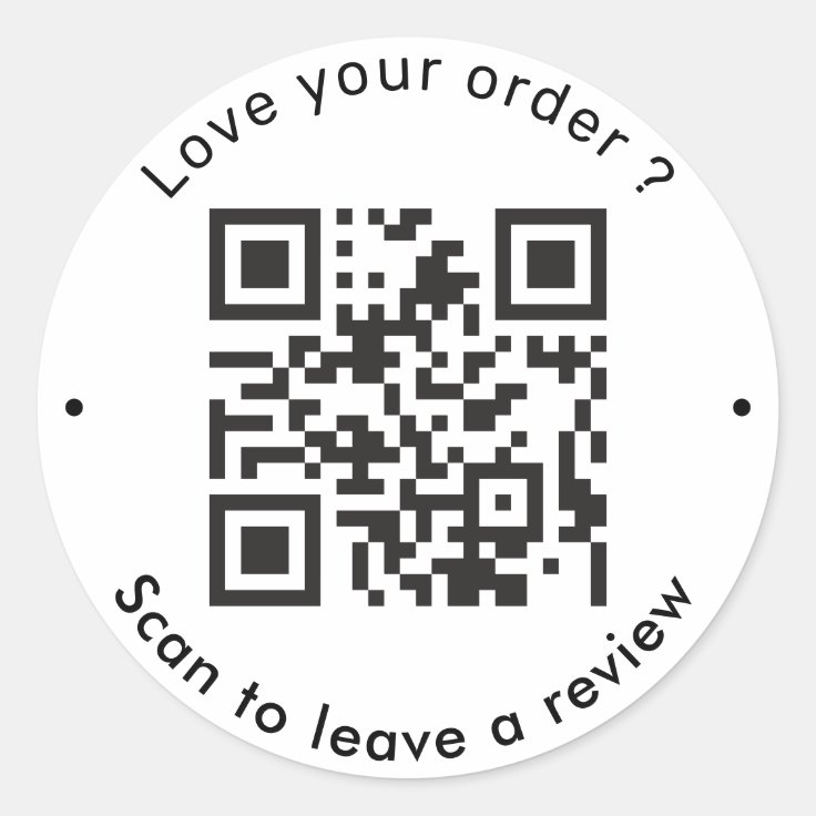 Business Review With QR Code Classic Round Sticker | Zazzle
