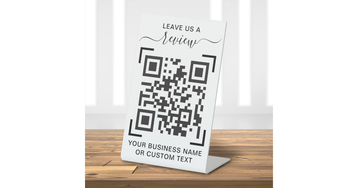 Business Review With QR Code Pedestal Sign | Zazzle