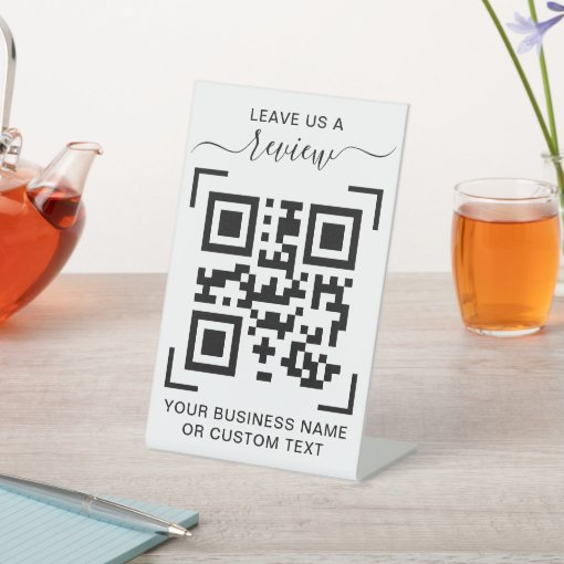 Business Review With QR Code Pedestal Sign | Zazzle