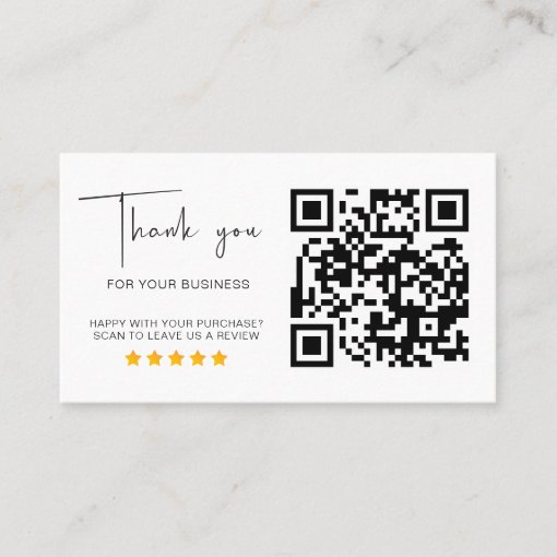 Business Reviews QR Code Review Link Business Card | Zazzle