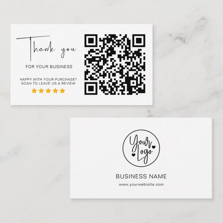 Business Reviews QR Code Review Link Business Card | Zazzle