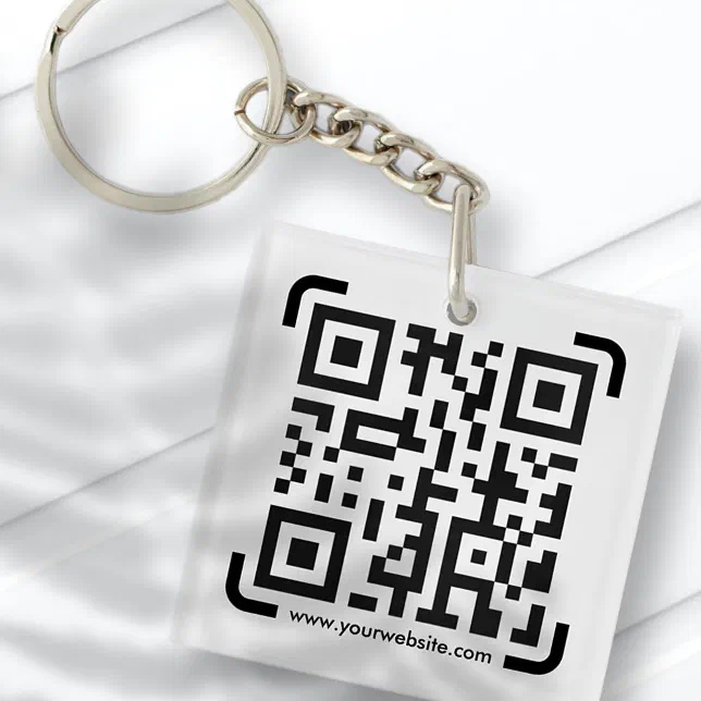 Business Scan Me QR Code Website Modern Simple Keychain | Zazzle