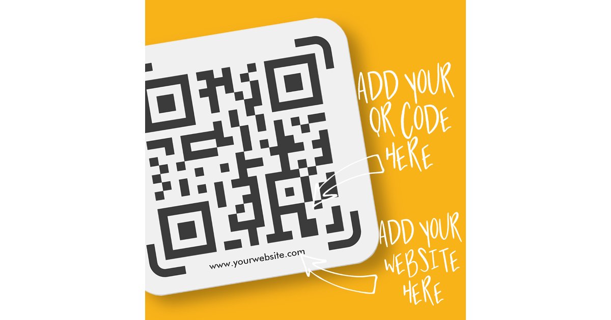 Business Scan Me QR Code Website Modern Simple Square Sticker | Zazzle