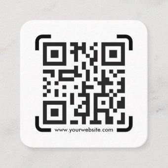 Business Scan QR Code Website Logo Modern Simple Square Business Card | Zazzle