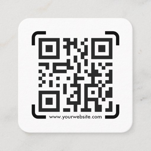 Business Scan QR Code Website Logo Modern Simple Square Business Card ...