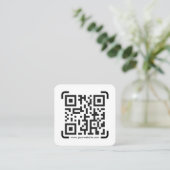 Business Scan QR Code Website Logo Modern Simple Square Business Card | Zazzle