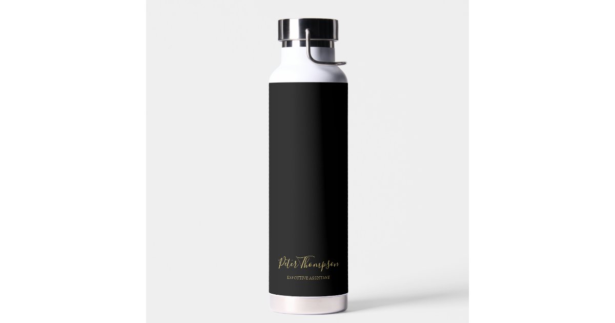 Business Script Elegant Signature Water Bottle | Zazzle