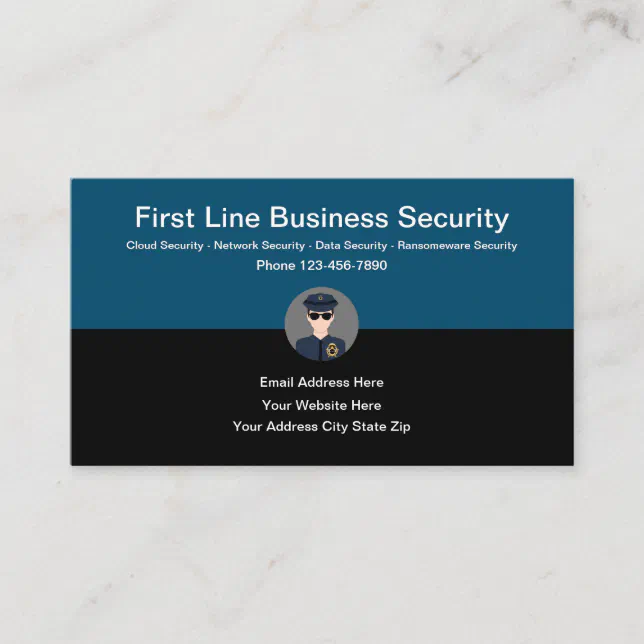 Business Security Services Modern Design Business Card | Zazzle
