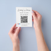 Business Signature Script QR Code Promotional Flyer | Zazzle
