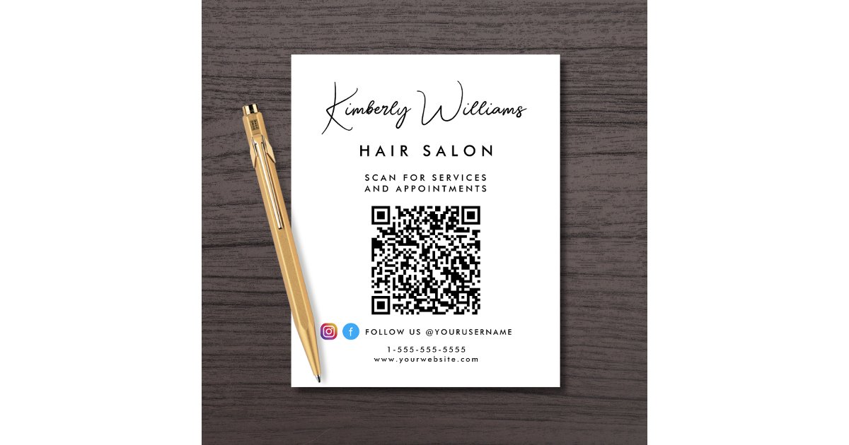 Business Signature Script QR Code Promotional Flyer | Zazzle