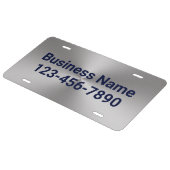 Business Silver and Dark Blue Company Name Number License Plate | Zazzle