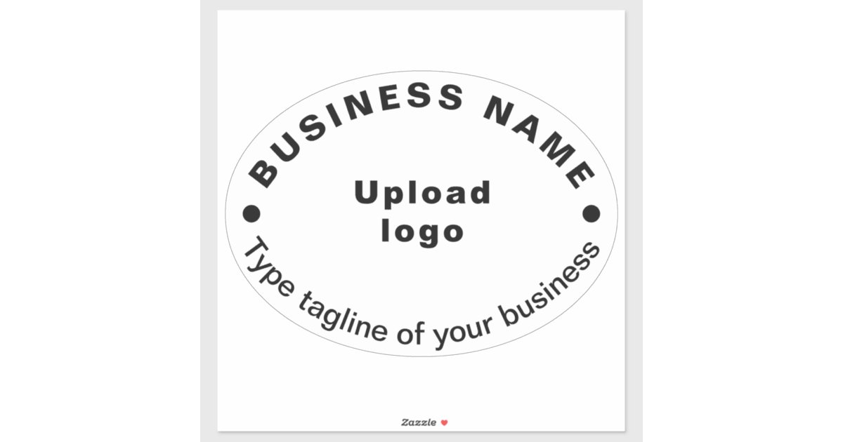 Business Tagline on White Large Oval Shape Vinyl Sticker | Zazzle