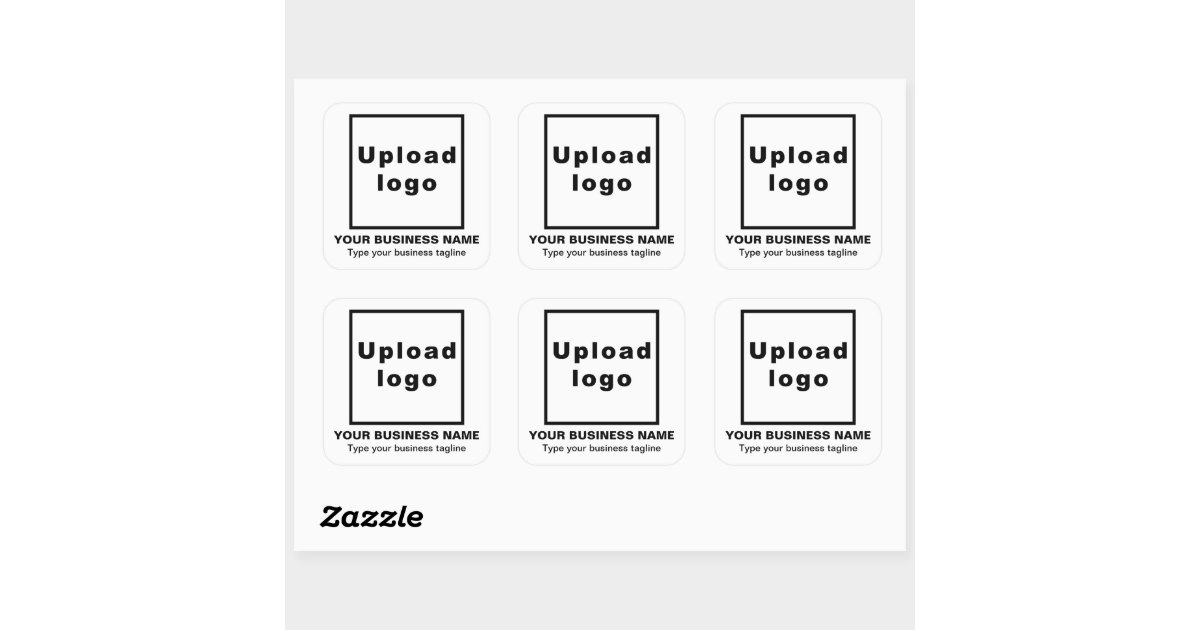Business Tagline on White Square Sticker | Zazzle