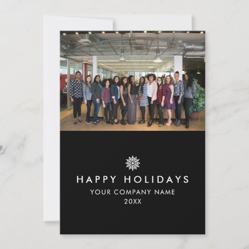 Business Team Photo Logo Photo Christmas Card | Zazzle