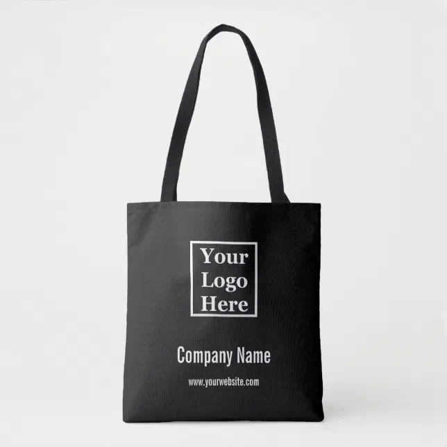 Business Template Black and White Your Logo Here Tote Bag | Zazzle