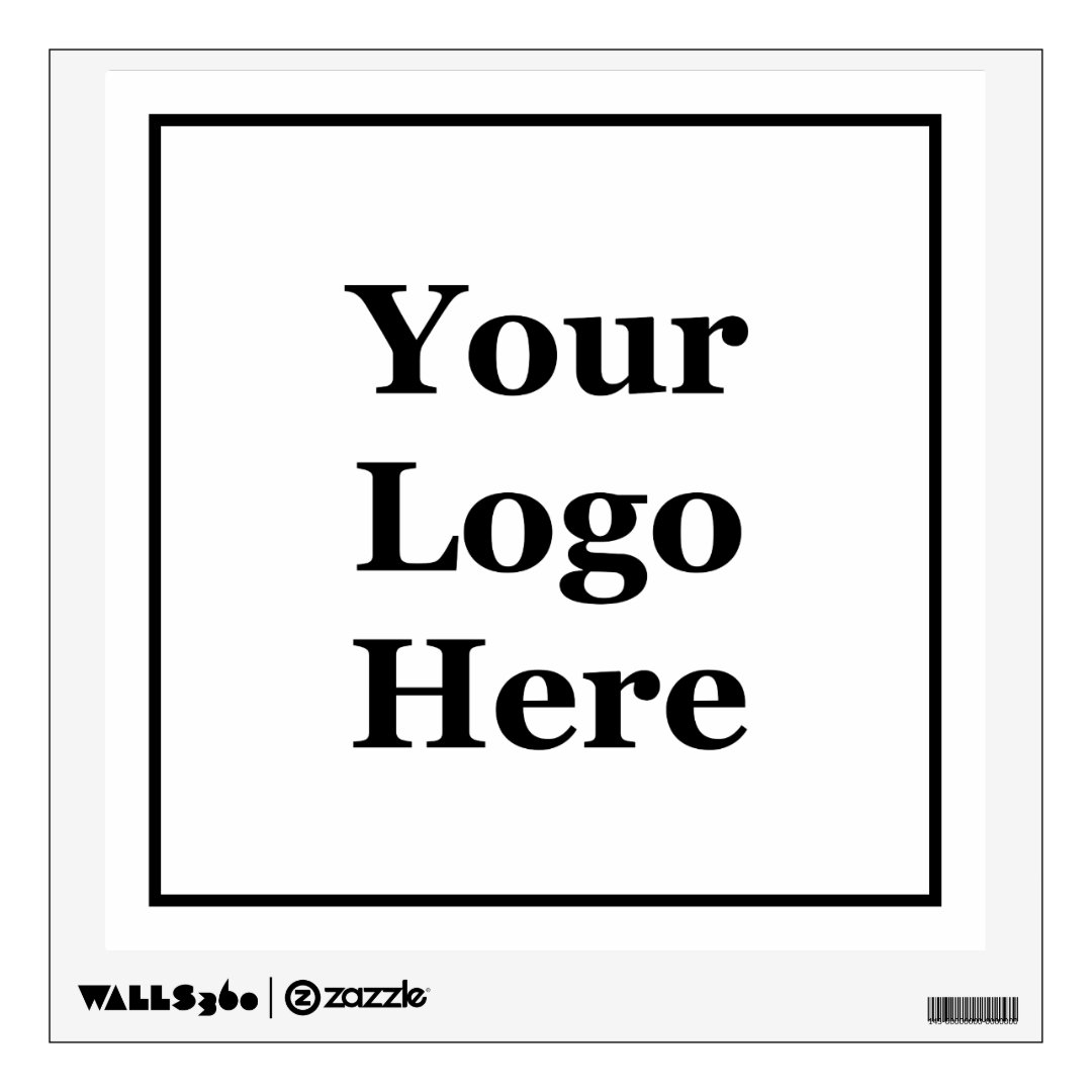 Business Template Black Square Your Logo Here Wall Decal | Zazzle