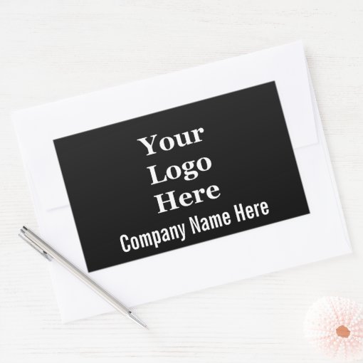 Business Template Company Name and Your Logo Here Rectangular Sticker ...