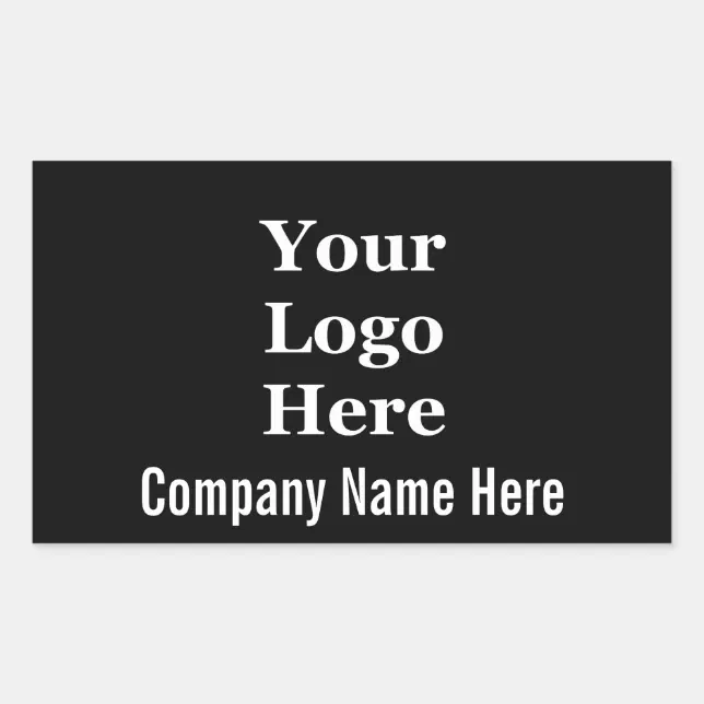 Business Template Company Name and Your Logo Here Rectangular Sticker ...