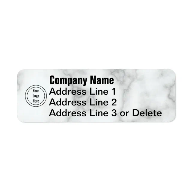 Business Template Faux White Marble Your Logo Here Label | Zazzle