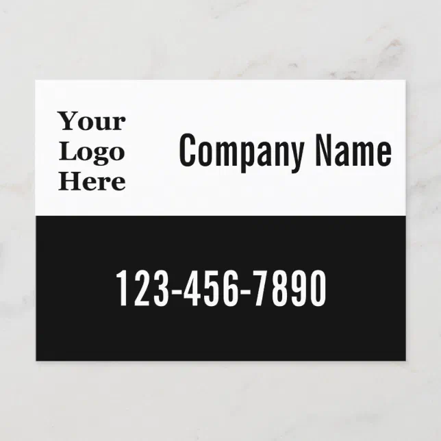Business Template QR Code and Your Logo Here Postcard | Zazzle