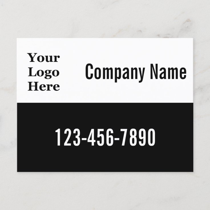 Business Template QR Code and Your Logo Here Postcard | Zazzle