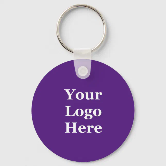 Business Template Royal Purple Your Logo Here Keychain | Zazzle