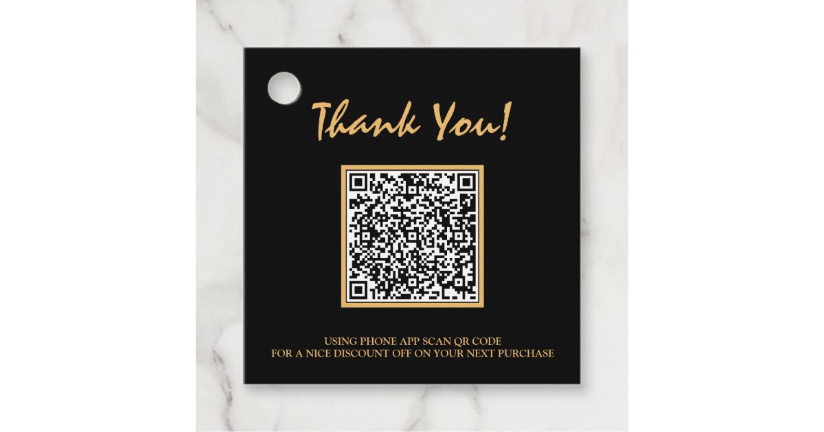 Business Thank you Barcode QR Code Gift Tag | Zazzle