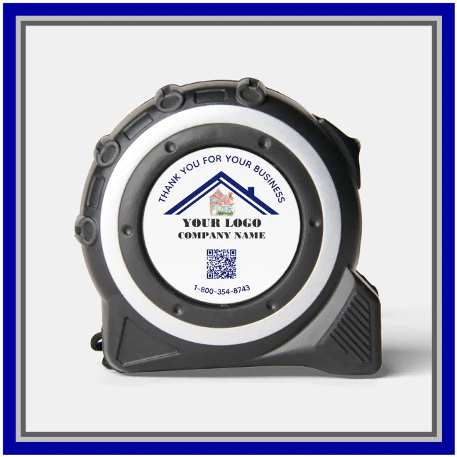 Business Thank You Custom Logo QR Code Tape Measure | Zazzle