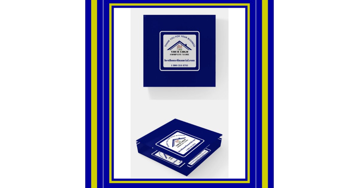 Business Thank You Custom Logo Website Phone Paperweight | Zazzle