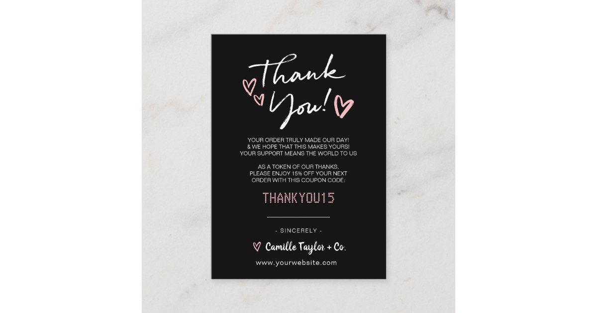 Business Thank You & Discount Code | Modern Loyalty Card | Zazzle