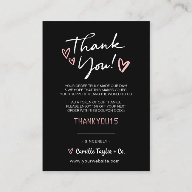 Business Thank You & Discount Code | Modern Loyalty Card | Zazzle