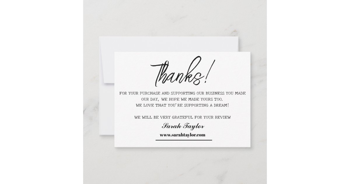 Business Thank You Elegant Script Bold Custom | Zazzle
