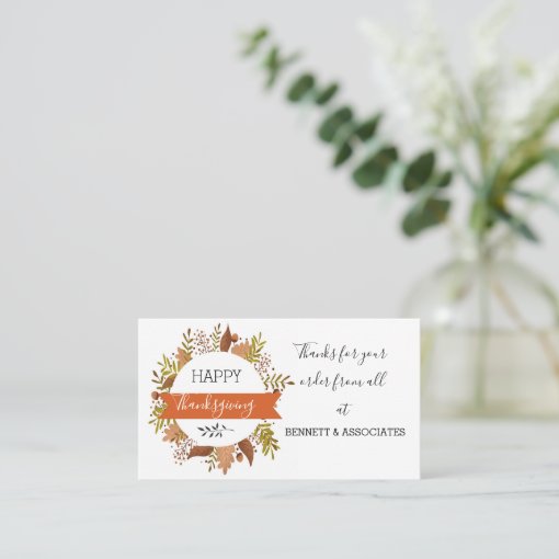 Business Thank You happy thanksgiving autumn fall Business Card | Zazzle