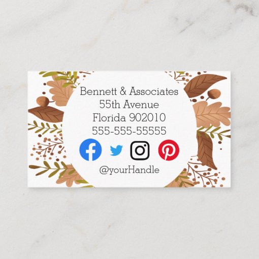 Business Thank You happy thanksgiving autumn fall Business Card | Zazzle