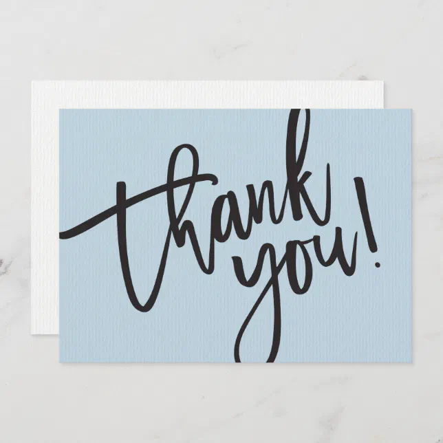 BUSINESS THANK YOU modern script insert baby blue | Zazzle