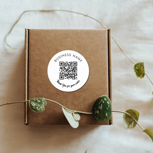 Business Thank You Packaging Product QR Code Label | Zazzle