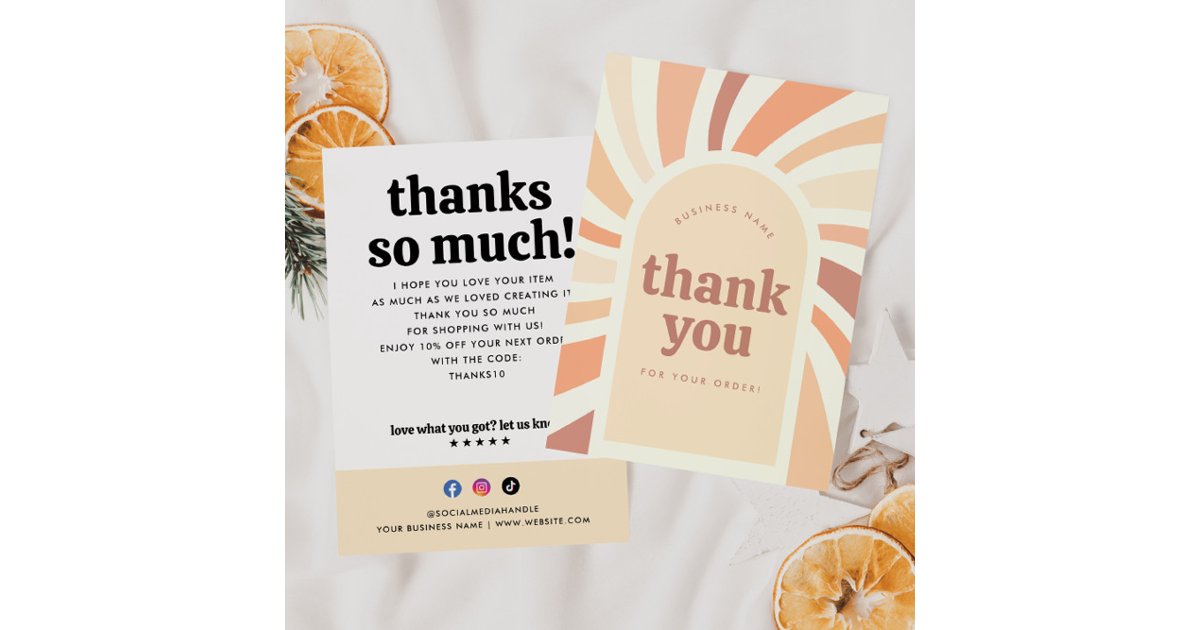 Business Thank You Purchase Order Retro Sun Arch Invitation | Zazzle