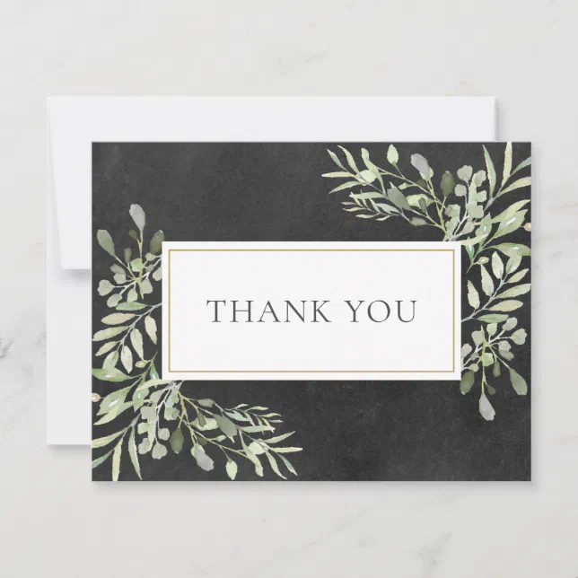 Business Thank You Spring Leaves Chalkboard Card | Zazzle