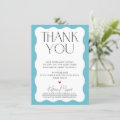 BUSINESS THANK YOU wave elegant serif turquoise | Zazzle