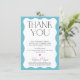 BUSINESS THANK YOU wave elegant serif turquoise | Zazzle