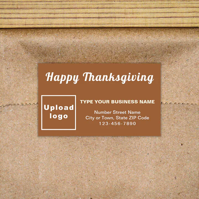 Business Thanksgiving Brown Rectangle Sticker | Zazzle