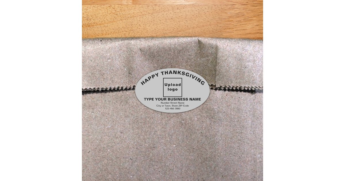 Business Thanksgiving Gray Oval Sticker | Zazzle