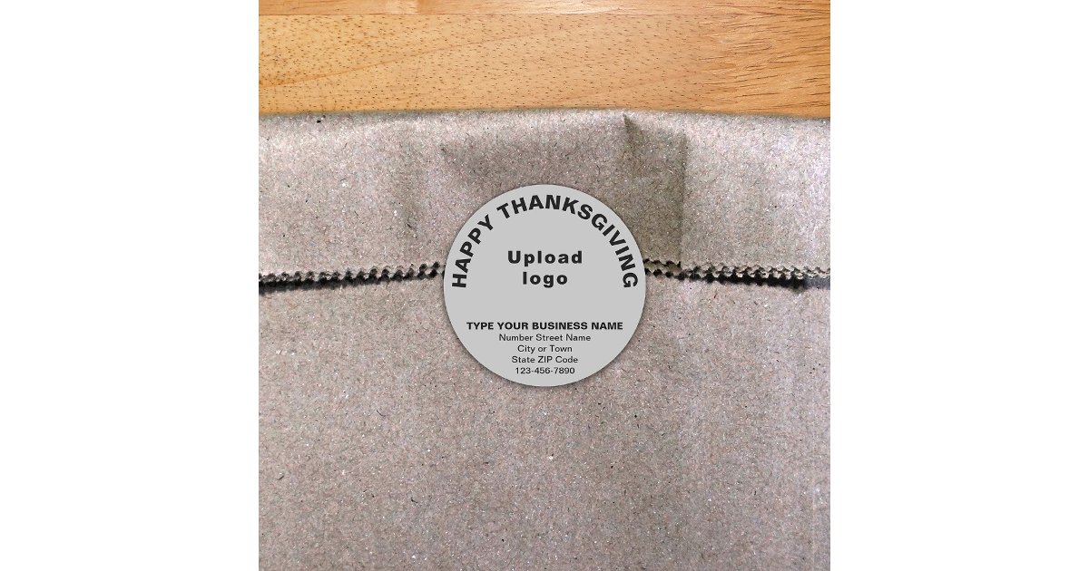 Business Thanksgiving Gray Round Sticker | Zazzle