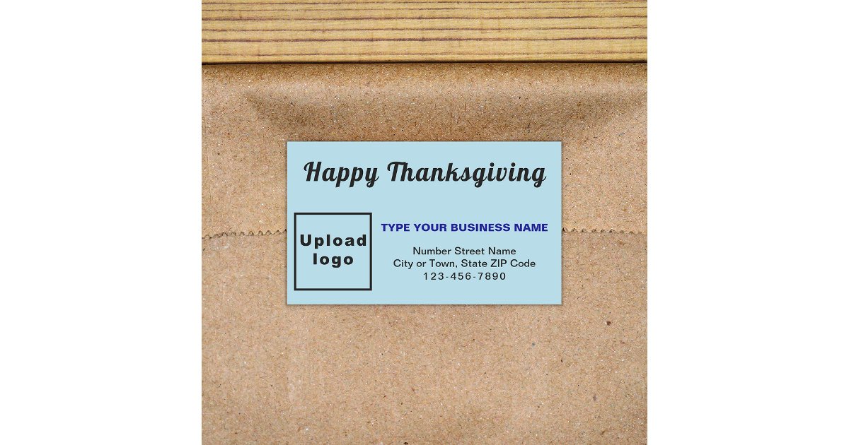 Business Thanksgiving Light Blue Rectangle Sticker | Zazzle