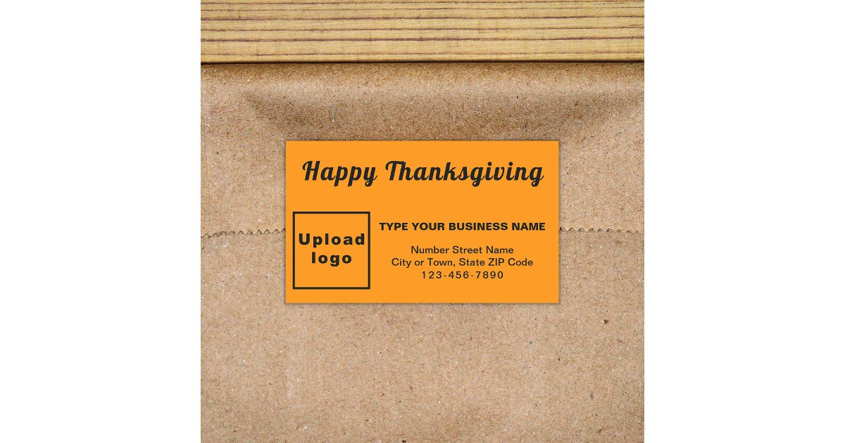 Business Thanksgiving Orange Rectangle Sticker | Zazzle