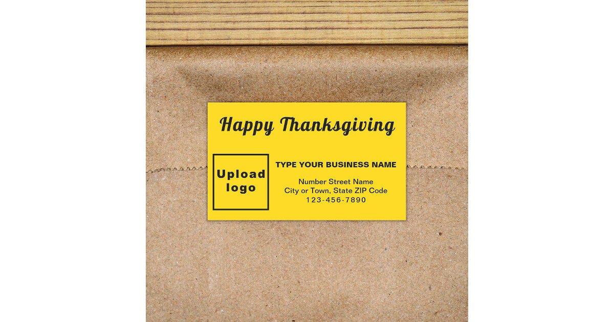 Business Thanksgiving Yellow Rectangle Sticker | Zazzle